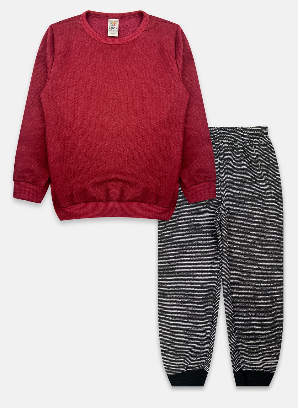 Conjunto Moletom Básico - Cor Bordo